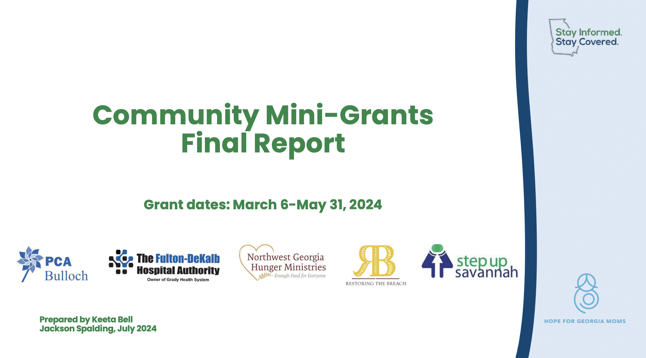 Medicaid Redetermination Community Mini-Grant Final Report | Hope for Georgia Moms
